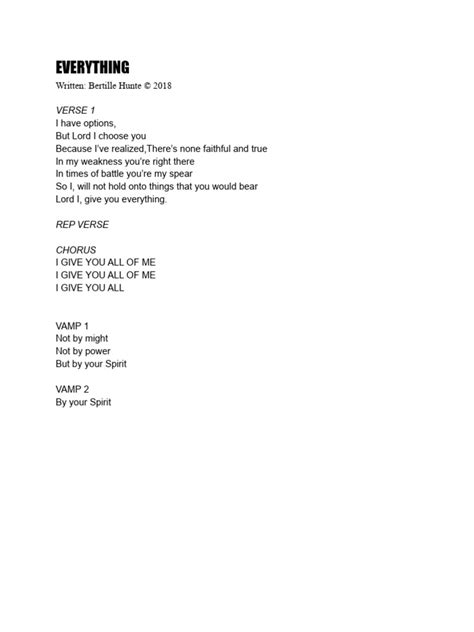 Everything Lyrics Pdf