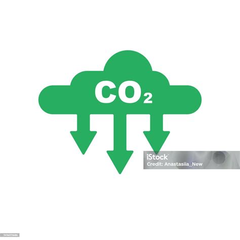 Co2 Emission Reduction Icon Carbon Dioxide Vector Flat Stock