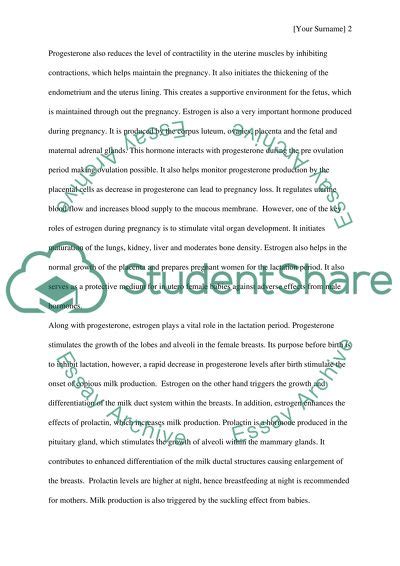 Hormones Present During Pregnancy Assignment Example Topics And Well Written Essays 750 Words