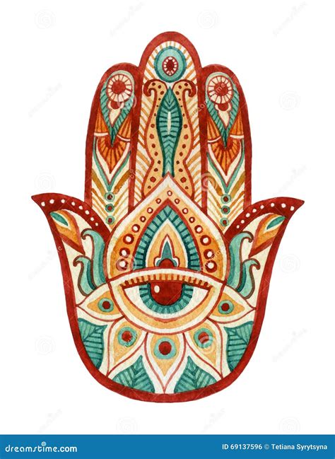 Arabic Hamsa Hand Background Vector Illustration