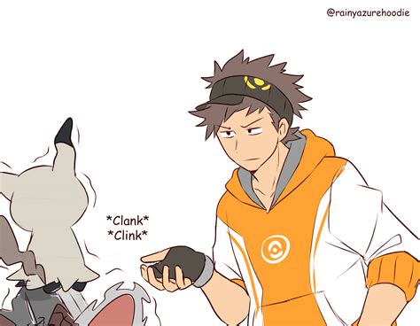 Mimikyu And Male Protagonist Pokemon And 2 More Drawn By