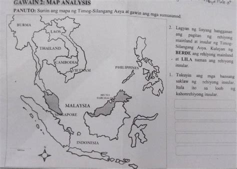 Solved Gawain 2 Map Analysis Panuto Suriin Ang Mapa Ng Timog