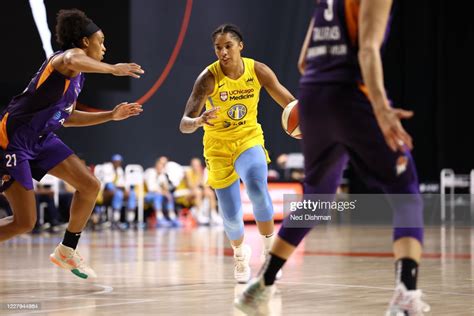 Gabby Williams Of The Chicago Sky Handles The Ball Against The News