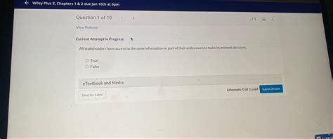 Solved Wiley Plus 2 ﻿chapters 1and2 ﻿due Jan 16th At 6