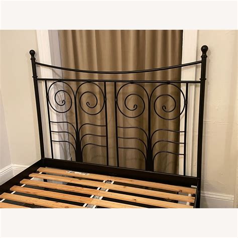 Ikea Noresund Black Metal Queen Size Bed Aptdeco