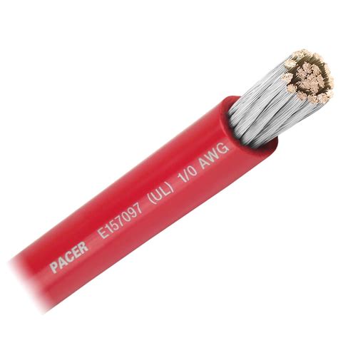 Pacer Red 10 Awg Battery Cable Sold By The Foot Bundle Of 5