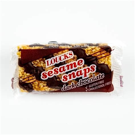 Loucks Sesame Snaps Dark Chocolate 40 Grams Grocery