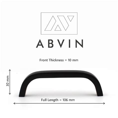 Abvin Premium Black Thin Solid Brass Bar Handles Matt Gold Cabinet Ha Abvinknob