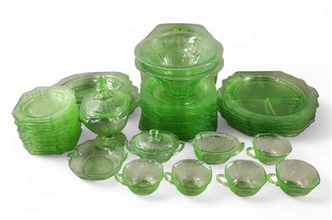 Collection Of Green Depression Glass Redlands Antique Auction