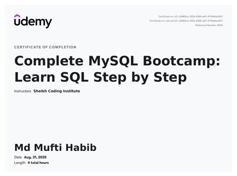 Completed Mysql Bootcamp Learned Sql And Database Management Md