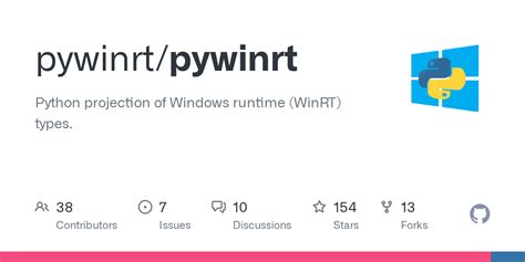 Github Pywinrtpywinrt Python Projection Of Windows Runtime Winrt Types