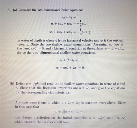3 A Consider The Two Dimensional Euler Equations