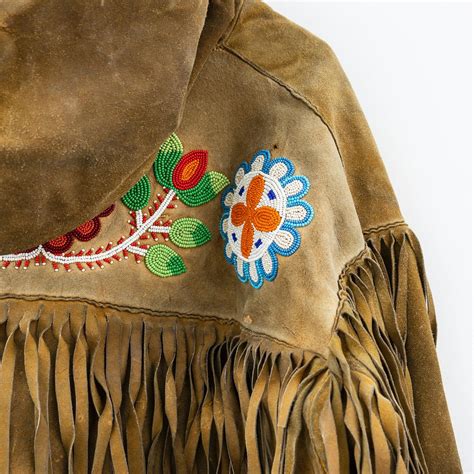 Vintage Ojibwe Bead Tasseled Moose Skin Trapper Coat First Nation