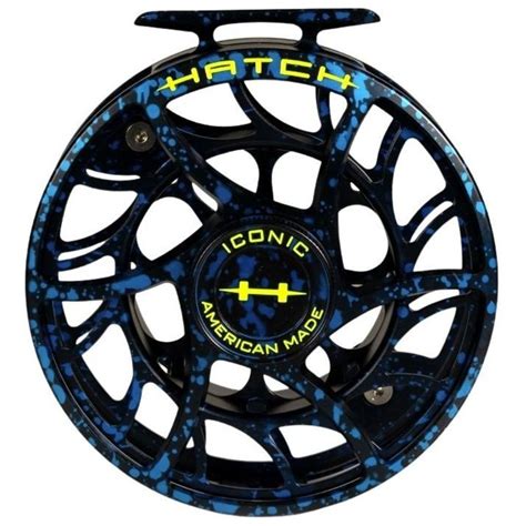 Hatch Custom Dark Matter Iconic Large Arbor Fly Reel 11 Plus Black Blue