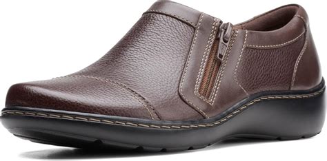 Brandclub Clarks Womens Cora Giny Loafer Dark Brown Tumbledsmooth