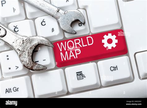 Hand Writing Sign World Map Business Concept A Diagrammatic Representation Of The Surface Of