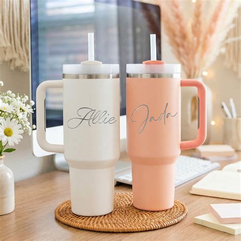 Women And Girls Engraved Personalized 40oz Tumbler With Handle Custom
