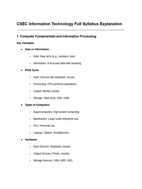 Csec Information Technology Pdf Computer Network Local Area Network