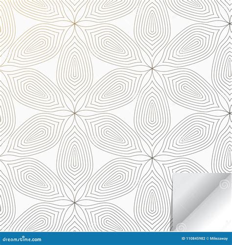 Linear Vector Pattern Repeating Abstract Linear Flower Or Flora