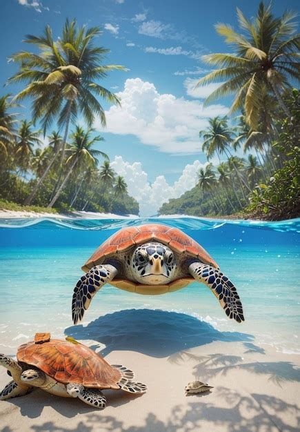 Premium Ai Image Flat Earth On A Sea Turtles Back Sea Turtle Is