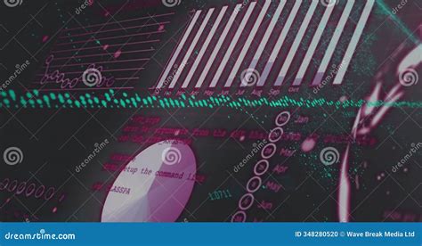 Data Visualization Image Over Calendar Months And Numerical Data Stock