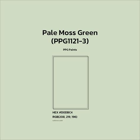 Ppg Paints Pale Moss Green Ppg1121 3 Paint Color Codes Matching