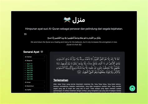 Webdevelopment Quran Manzil Frontenddevelopment Abdullah Fitri Che Wan