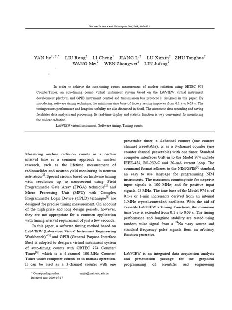 Labview Based Auto Timing Counts Pdf Computing Computer Engineering
