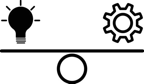Theory Practice Icon Balance Symbol Black And White Image Of A Light