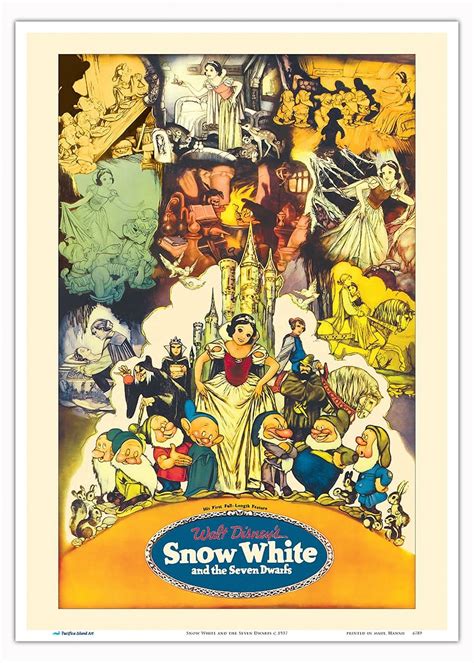 Snow White And The Seven Dwarfs Vintage Film Movie Poster C1937
