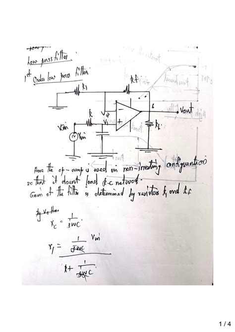 Solution First And Second Order Low Pass Filter Circuit Diagram With Design And Graph