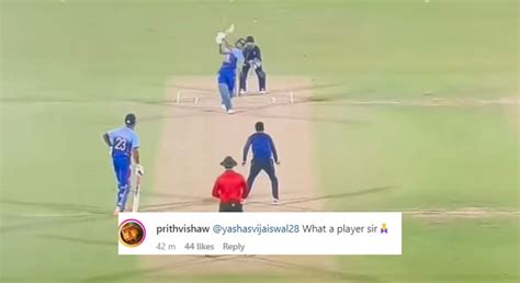 Syed Mushtaq Ali Trophy 2022 Shaw Reacts To Yashasvi Jaiswals Six