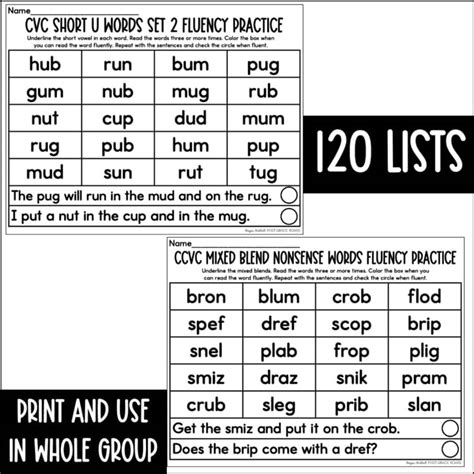 Phonics Decoding Drills Fluency Worksheets Assessments Real And Nonsense
