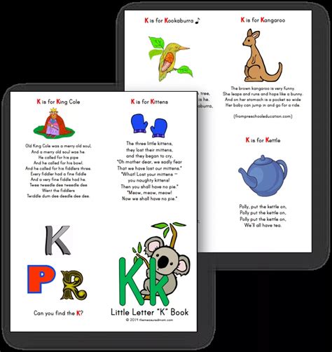 Rhymes For Letter K Free Printable Mini Book Letter K Songs For