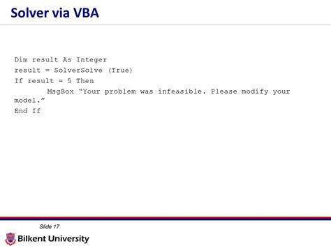 Solver Via Vba Ie 469 Spring Ppt Download