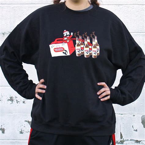 Natty Boh Beer Sleigh Ride Black Crew Sweatshirt