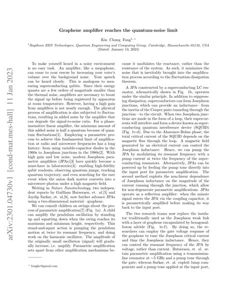 Pdf Graphene Amplifier Reaches The Quantum Noise Limit
