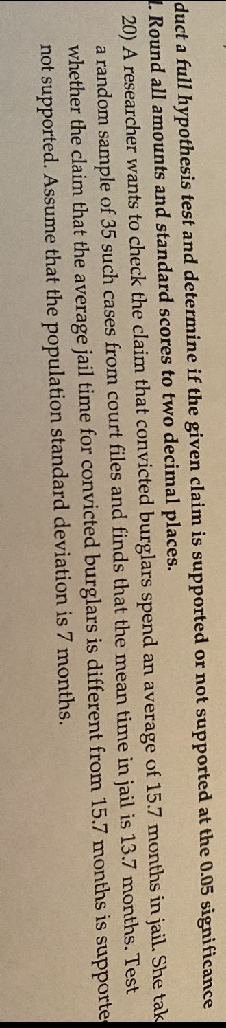 Solved Duct A Full Hypothesis Test And Determine If The