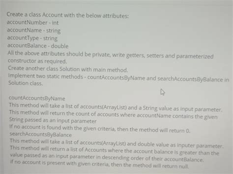 solved create a class account with the below attributes