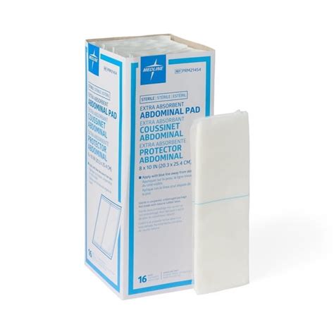 Gauze Care Abdominal Pads 50 Count 5x9 Sterile Extra Absorbent