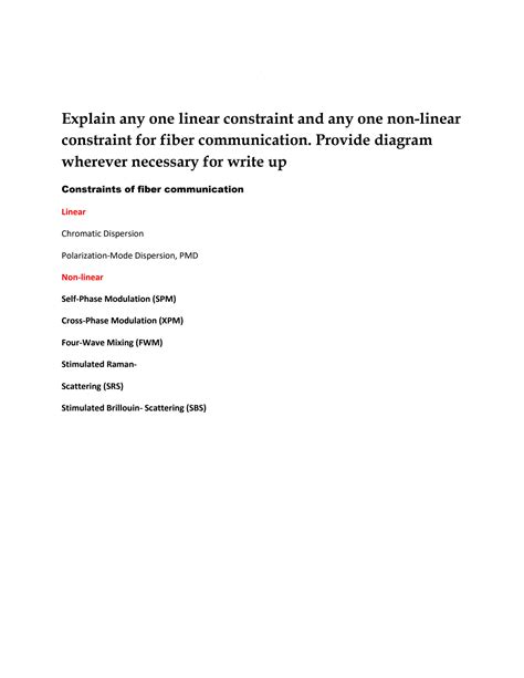 solution physics assignment explain linear and non linear constraints