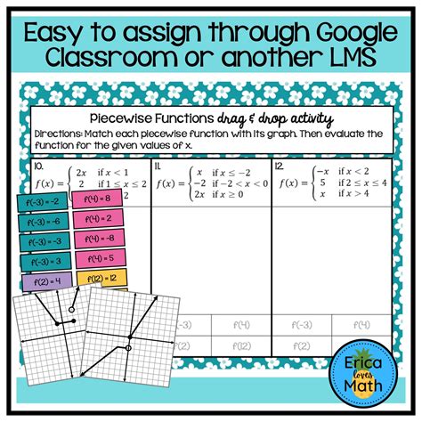 graphing and evaluating piecewise functions digital drag and drop activity