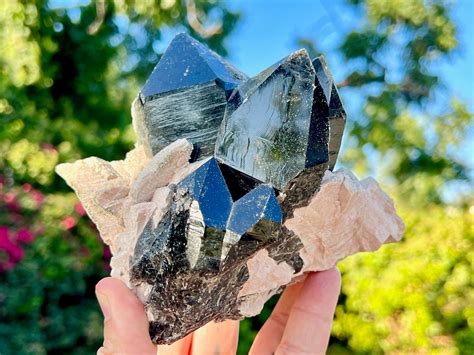 Morion Cathedral Quartz With Record Keeper And Orange Garnets 13