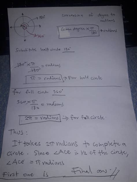 Solved Which Statement Correctly Describes The Radian Measure Of