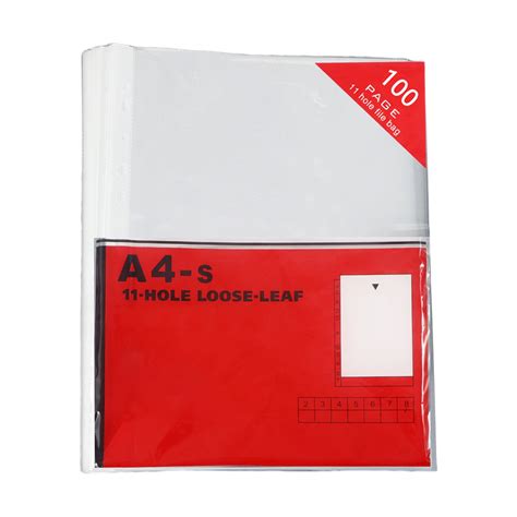 100 Pack A4 Clear Document Folder 2025 New 11 Hole Waterproof Case