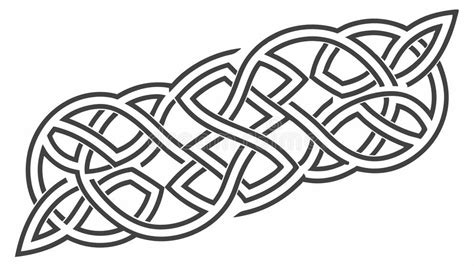 Long Braided Celtic Knot Pattern Ornamental Design Vector Design