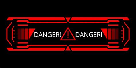 Premium Vector Hud Danger Alert Attention Vector Red Interface Sign