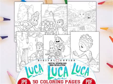 Luca Movie Coloring Pages  And Pdf Luca Illustrations Creative