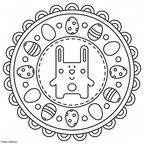 Easter Mandala With Cute Rabbit Coloring Page