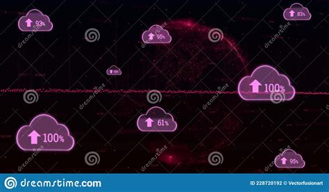 Multiple Cloud Symbol Vector Illustration 2d Cloud 3d Cloud Multi Cloud Work Connected Data